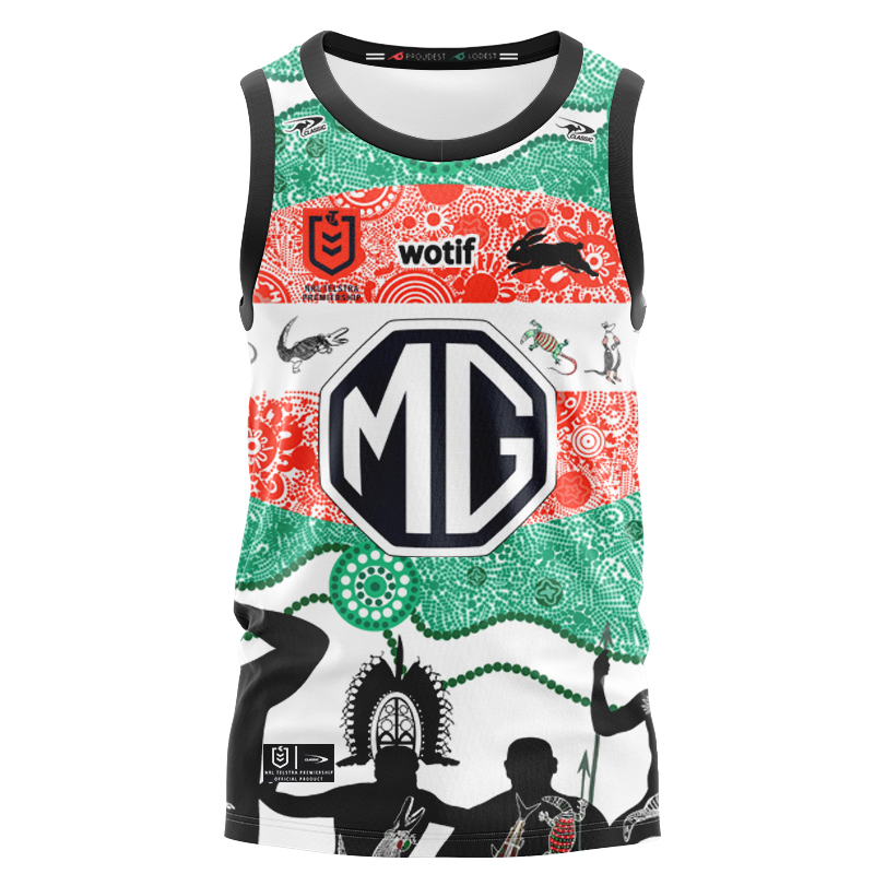 NRL South Sydney Rabbitohs 2024 Indigenous Singlet - RUGBYSKY