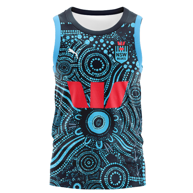 NRL NSW Blues 2024 Indigenous Singlet - RUGBYSKY