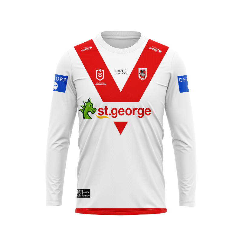 NRL St George Illawarra Dragons 2024 Long Sleeve Home Jersey - Rugby State