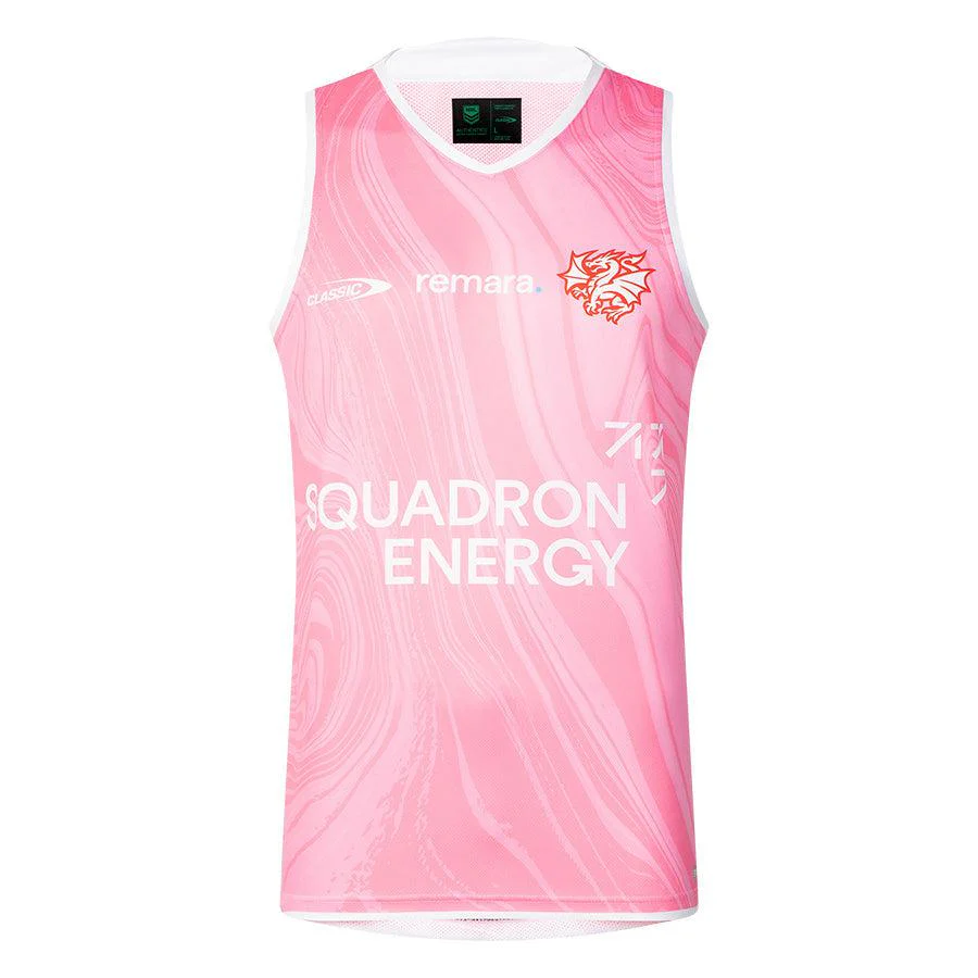 NRL St George Illawarra Dragons 2025 Pink Training Singlet - Rugby State