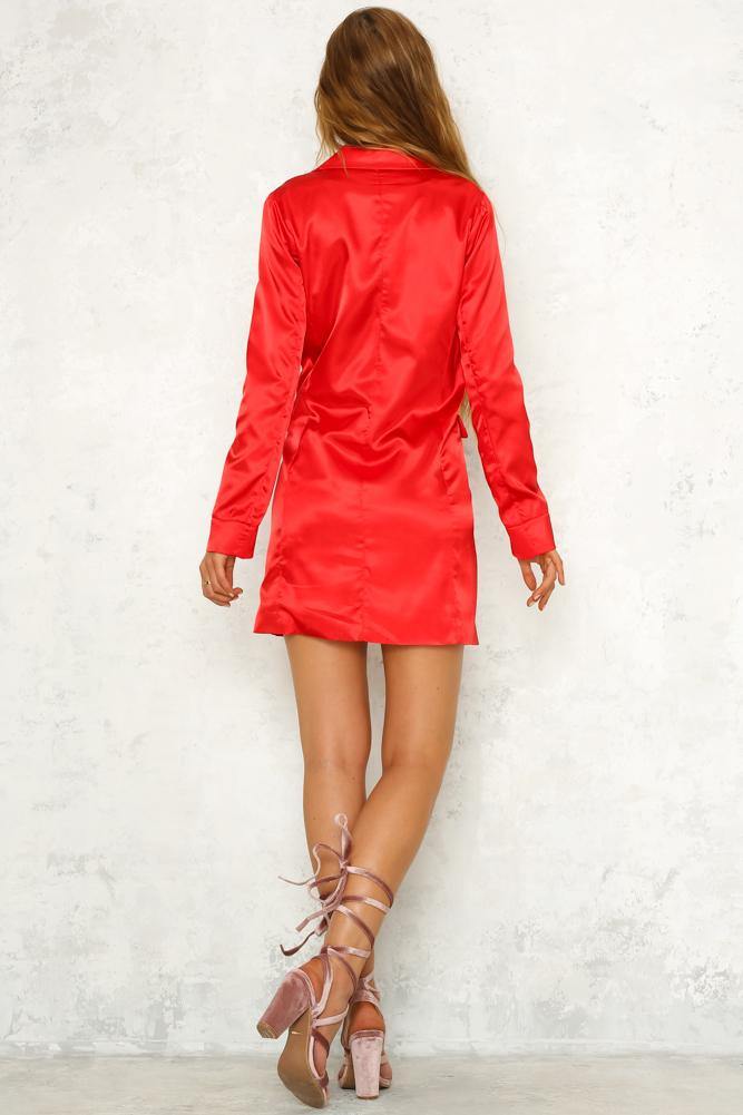 Get It Girl Blazer Dress Red