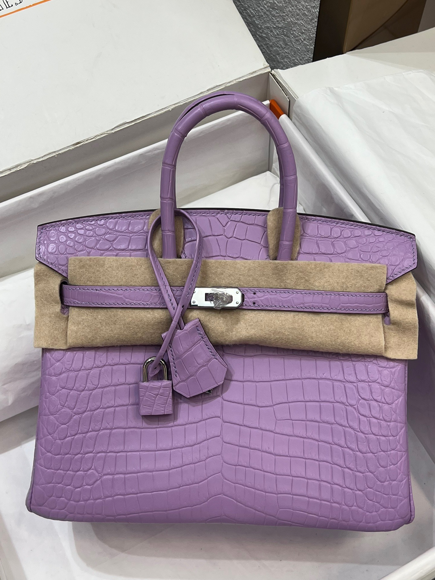 Advanced customization Birkin 25-35cm crocodile skin Taro purple ...