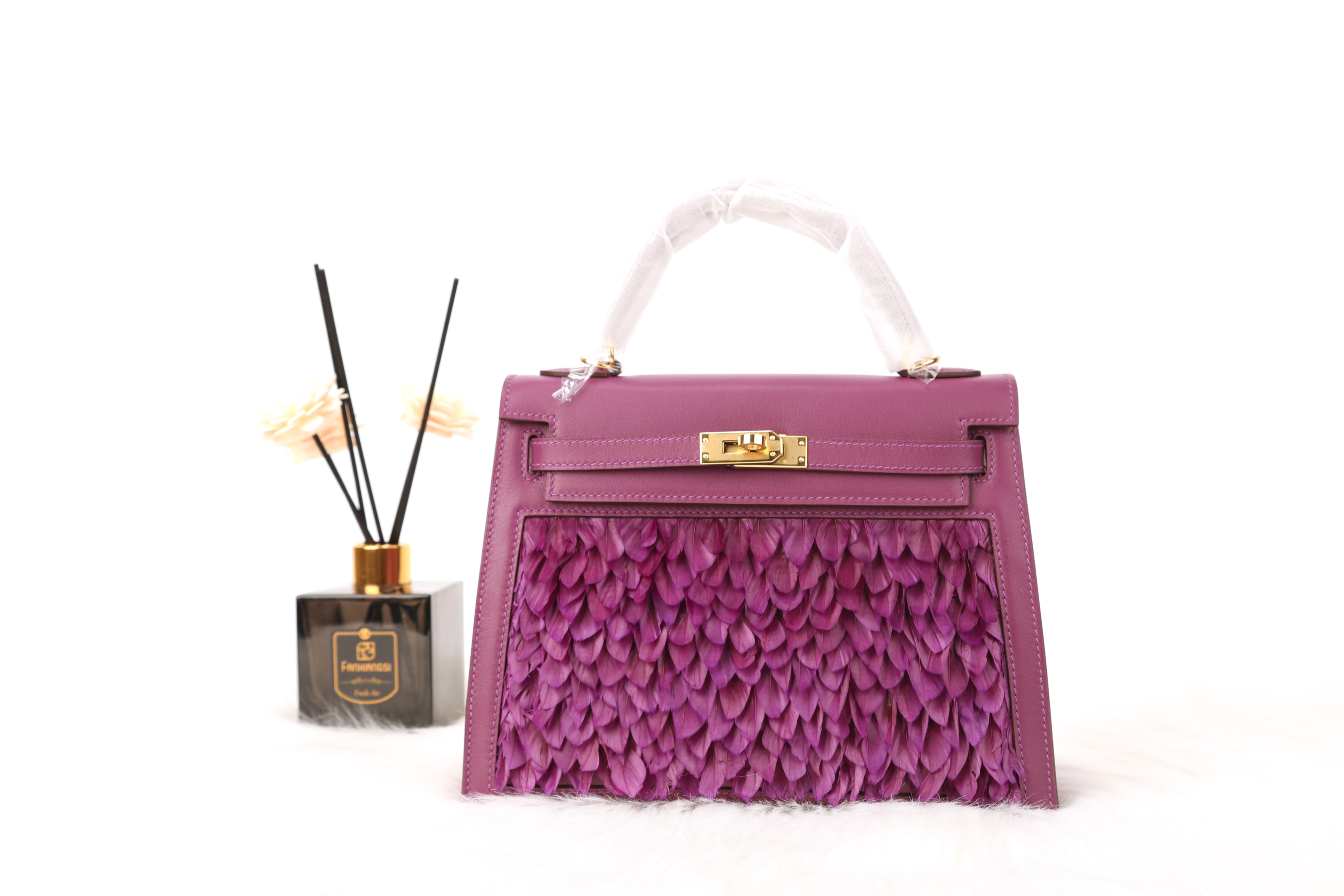 Hermes Purple Swan Feather Box Leather Kelly 25cm - Missdreams@proton.me